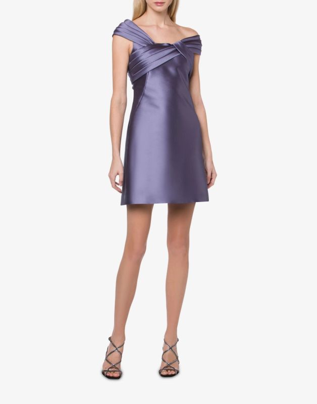 Alberta Ferretti Boutique Paris: Short Mikado Dress With Draping ...