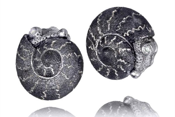 Alex Soldier: Silver Baby Snail Earrings With Silvermist Diamond ...