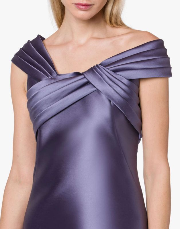 Alberta Ferretti Boutique Paris: Short Mikado Dress With Draping ...