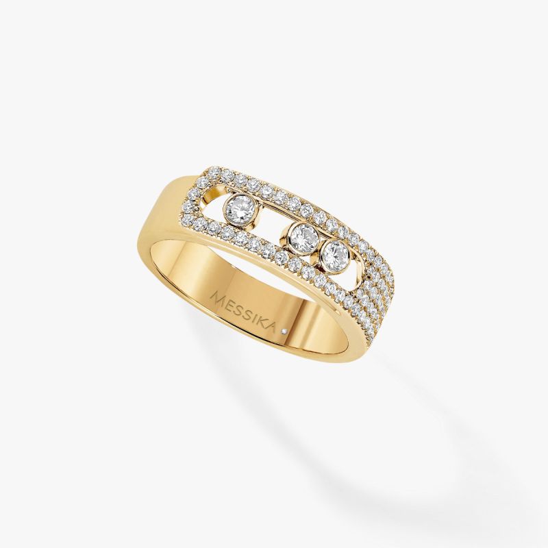 Messika Boutique Riyadh: Move Noa Pavé Yellow Gold Diamond Ring - Luxferity