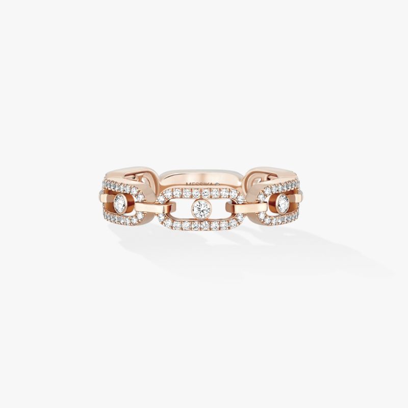 Messika Boutique Doha Vendôme: Move Link Multi Pavée Pink Gold Ring ...