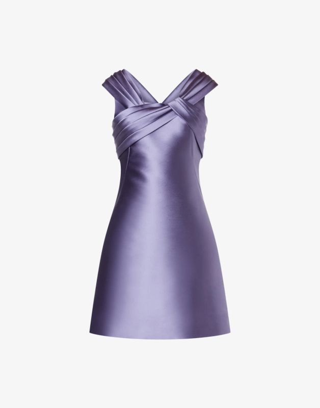 Alberta Ferretti Boutique Paris: Short Mikado Dress With Draping ...