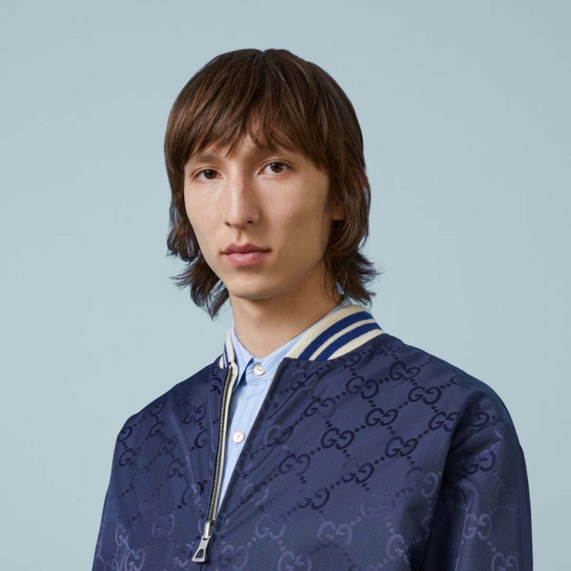 Gucci Gaok Seoul: Nylon Canvas Reversible Zip Jacket (Dark Blue ...