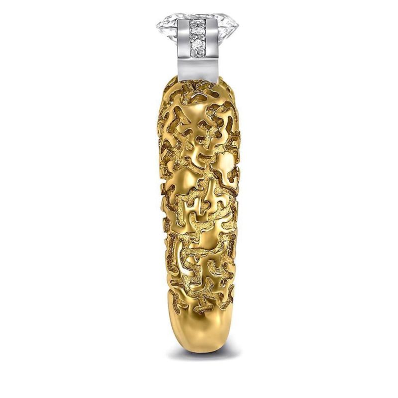 Alex Soldier: Lily Diamond Gala Texture Engagement Ring (Yellow ...