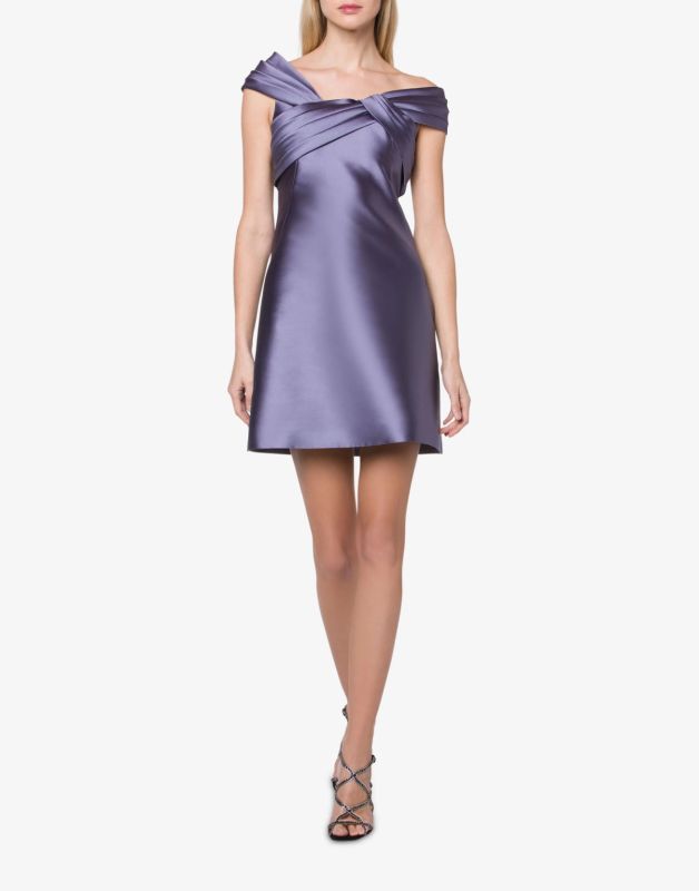 Alberta Ferretti Boutique Paris: Short Mikado Dress With Draping ...